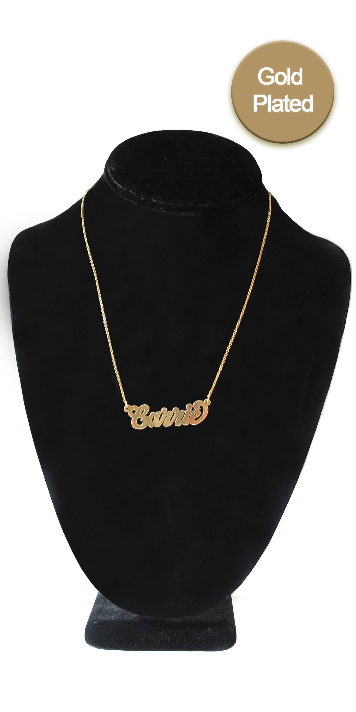 Gold Plated Custom Nameplate Necklace – Patricia Field ARTFASHION