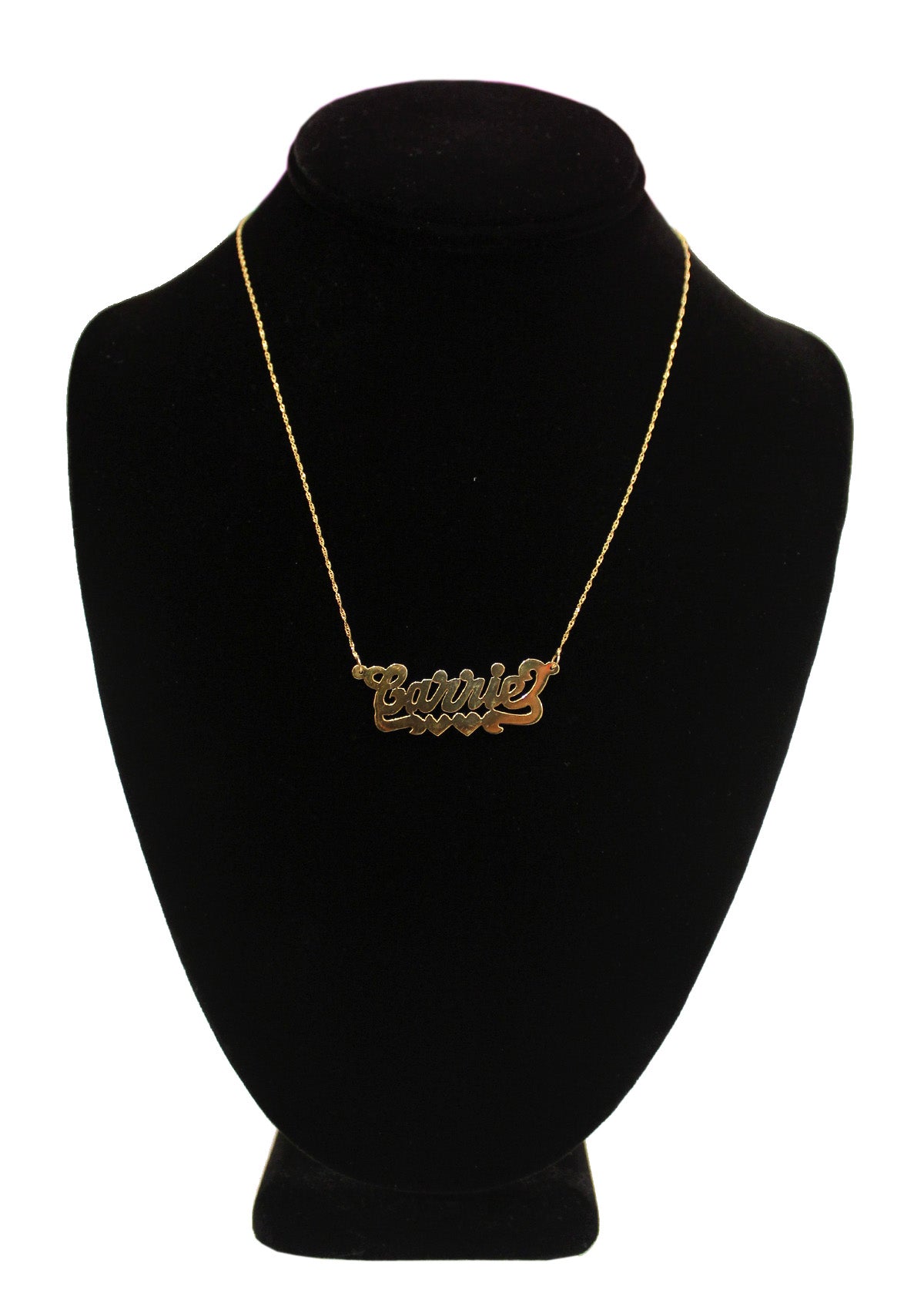 NEW Carrie 2.0 14k Gold Custom Nameplate Necklace – Patricia Field ...